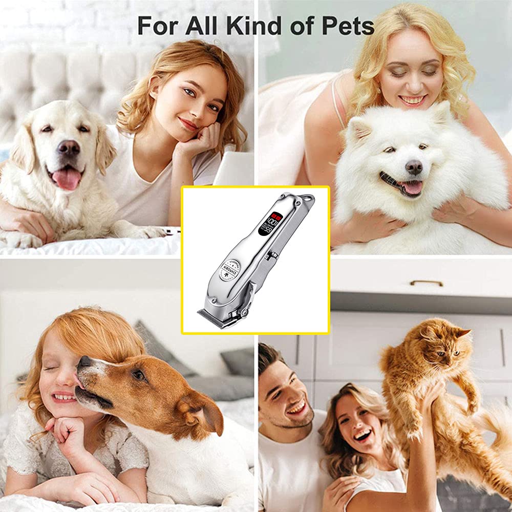 Metal Body Electric Clippers, Strong Power, No Damage to Pet Skin, Fine Adjustment of The First Five Gears, Large-Capacity Lithium Battery