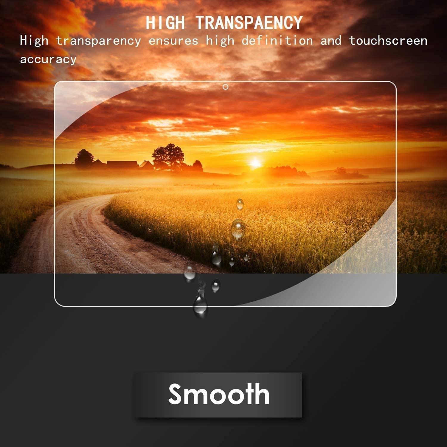 Hyjoy Tablet 9 inch / HB901 Screen Protector, Tempered Glass Film [ Anti-Fingerprints ] [ Touch Sensitive ] [ Case Friendly ] 9H Hardness Protective Film Screen Protector for Hyjoy HB901