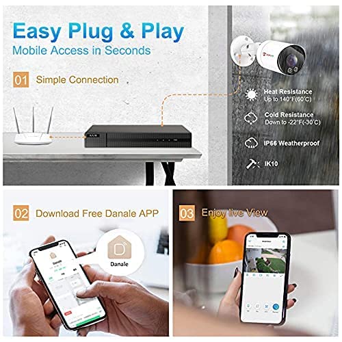 【Full Color Night Vision】 Anpviz 8MP IP PoE Security Bullet Camera, Starlight IP Camera with Audio/Microphone, IP66 Waterproof Outdoor Home Surveillance , Motion Detection