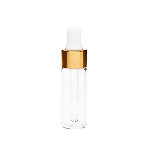 0.17 oz Clear Glass Dropper Bottles, Pipettes, Labels, Funnels (Gold, 95 Pieces)