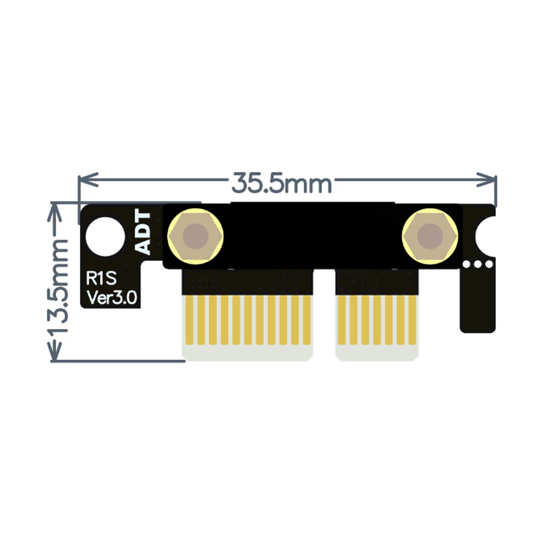 ADT-LINK 90 Degree Right Angle PCIe 3.0 x1 to x1 Extension Cable R11SL 8G/BPS High Speed PCI Express 1x Riser Card Extender Ribbon Cable (20CM)