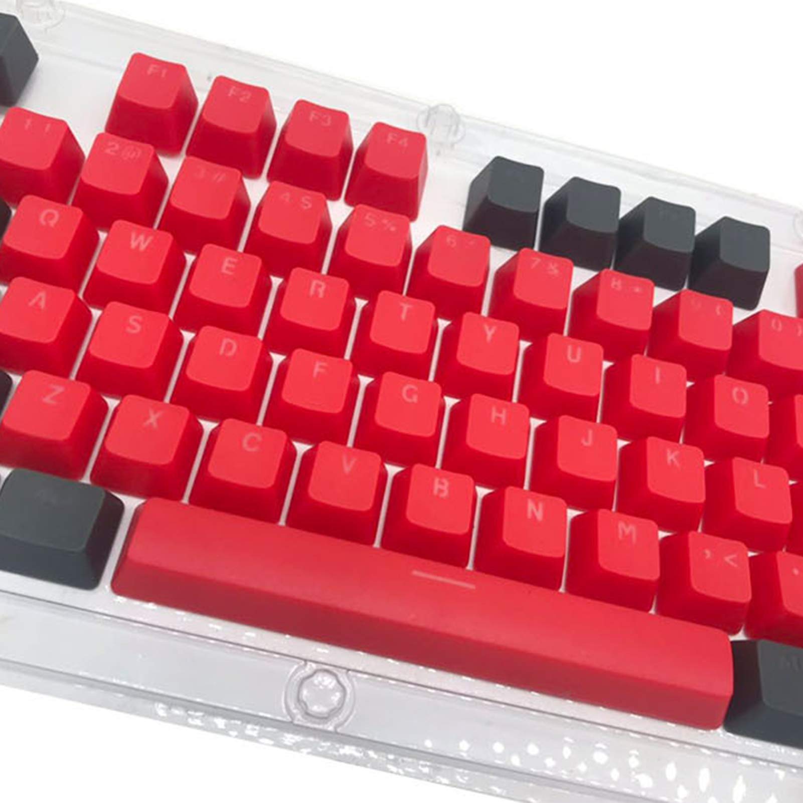 104Keys Keycap Set Double Color Backlight Key Cover for Cherry MX Mechanical Keyboard Gaming Keyboard Black Red