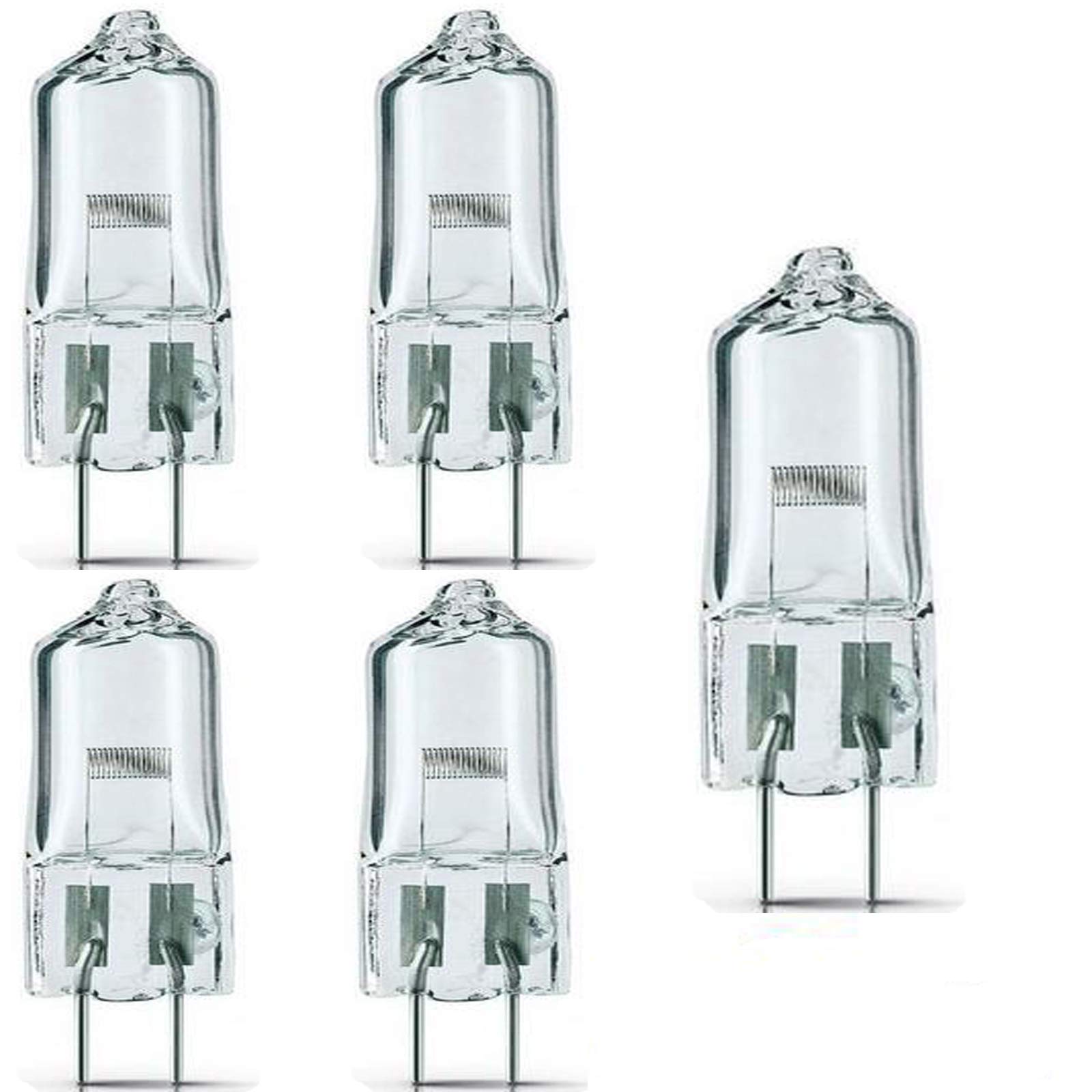 (Pack of 5)- FCS 150W/T4/24V/CL/G6.35 150-watt 24-Volt Bi-Pin Based Stage and Studio T4 Bulb Light Lamp Halogen, Clear/for Projector Stage Slide & Movie Projection