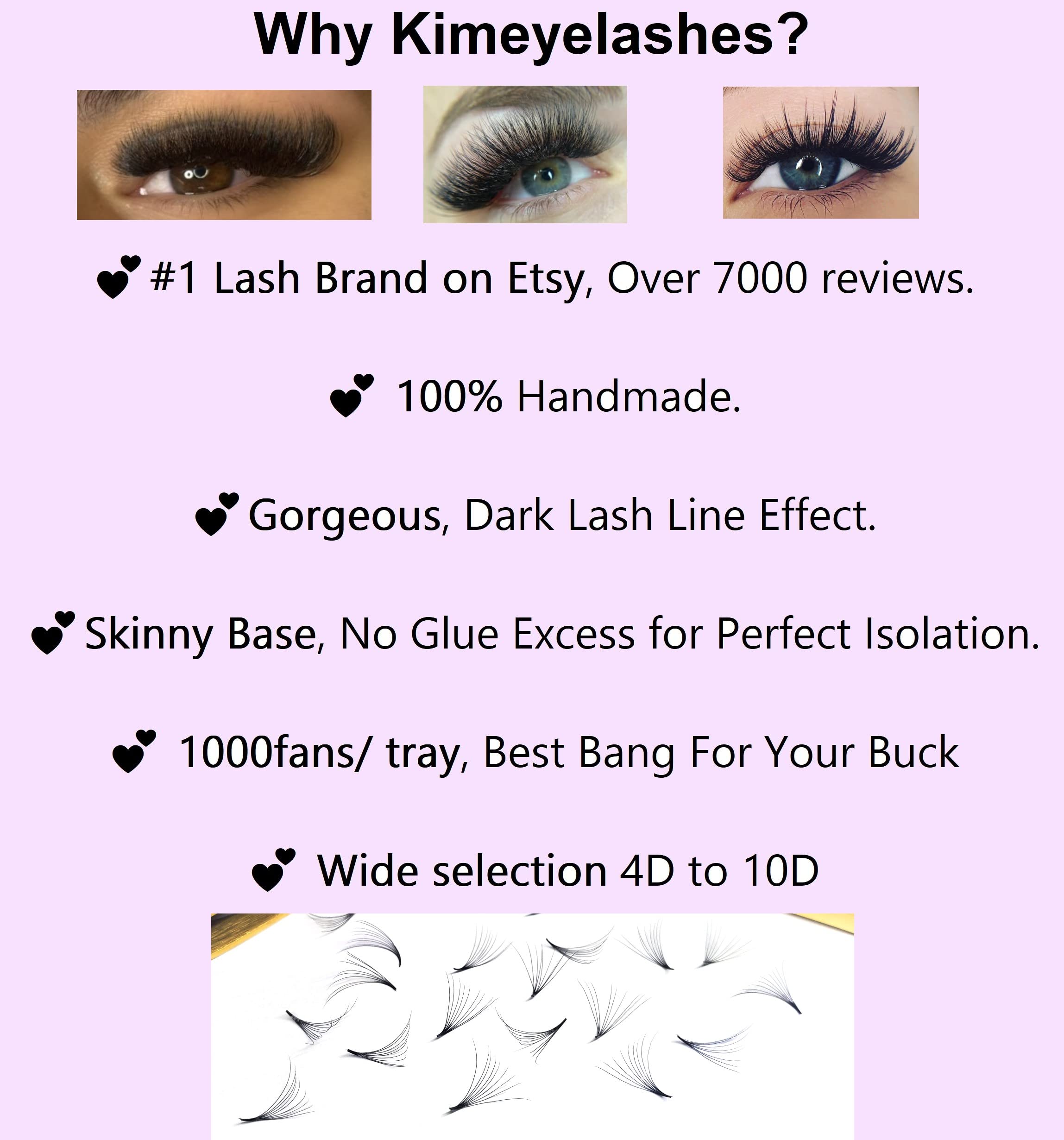1000 Premade volume fans Mixed lengths 9-16mm loose Fans C, D Curl. Handmade eyelash extensions supplies Russian volume lash promade fan 4D 5D 6D 7D 8D 9D 10D (Curl D, 4D - 0.07)