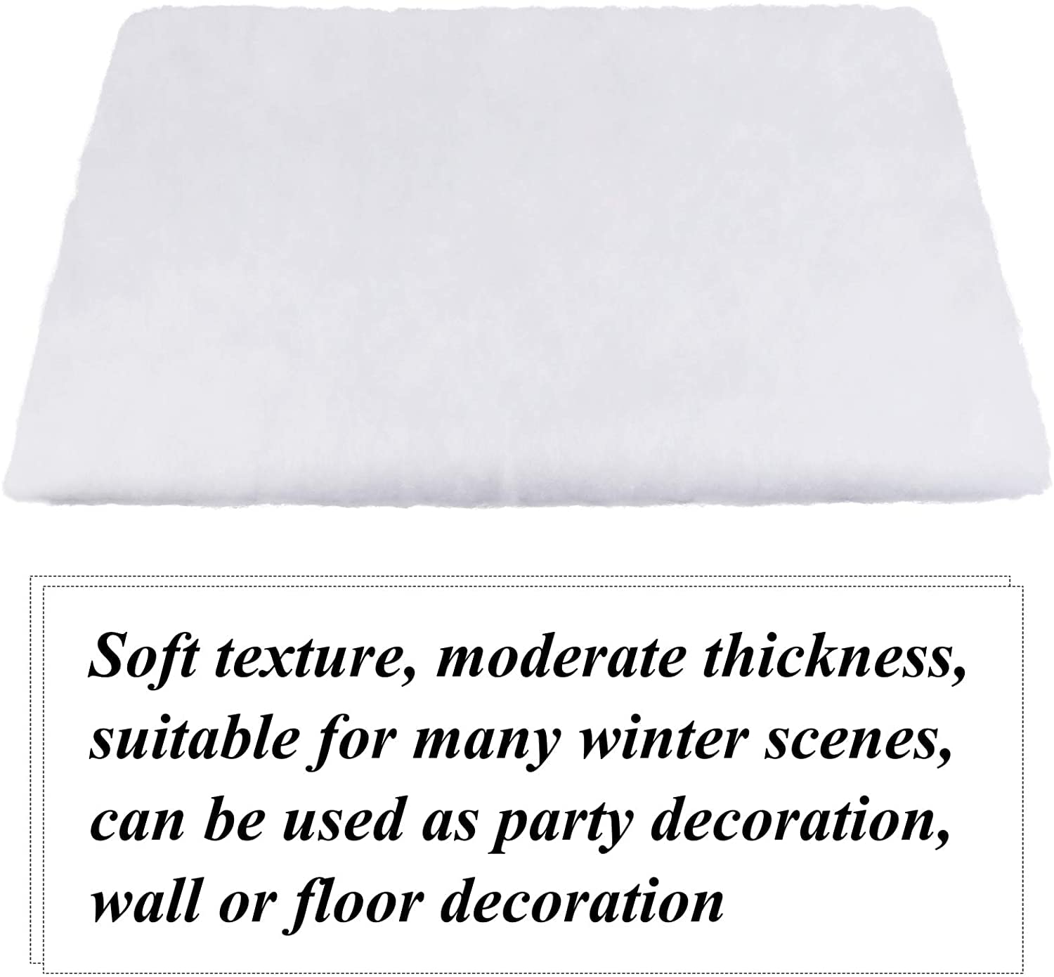 2 Set Christmas Snow Roll - 2 Packages of 3 Foot X 8 Foot Artificial Snow Blankets for Christmas Decorations