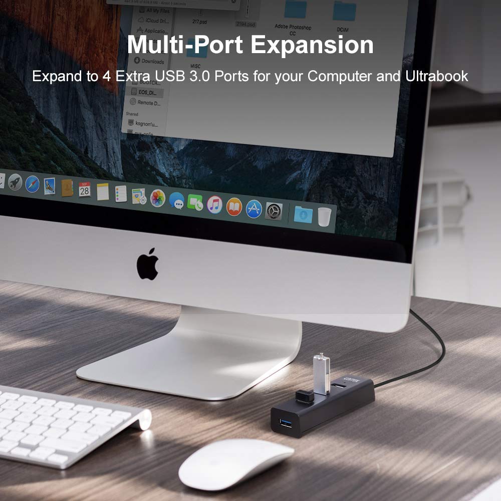 [Bundle] Unitek 4-Port USB 3.0 Hub Long Cable and Type-C Mini Hard Drive Docking Station