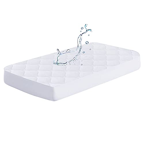 Waterproof Crib Mattress Protector Pad 28x52 for 52 x 27 Baby Toddler Bed Soft Noiseless Quilted Topper Fitted Mattress Cover with up to 8" Deep Pocket