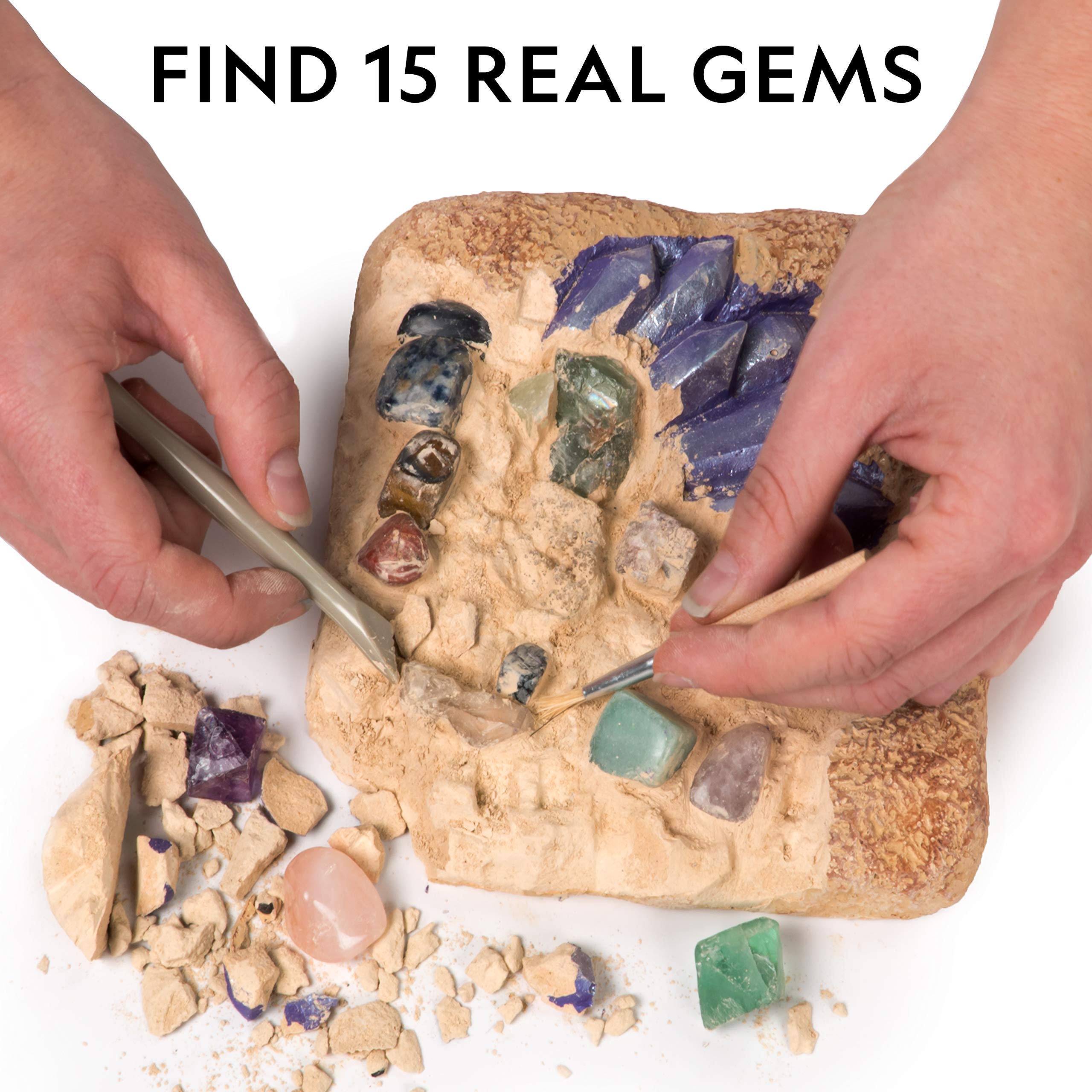 NATIONAL GEOGRAPHIC Geology Bundle – Including Rock Collection Box for Kids, Crystal Growing Kit, and Gemstone Dig Kit, Real Gemstones and Crystals, Science Kit for Boys and Girls (Amazon Exclusive)