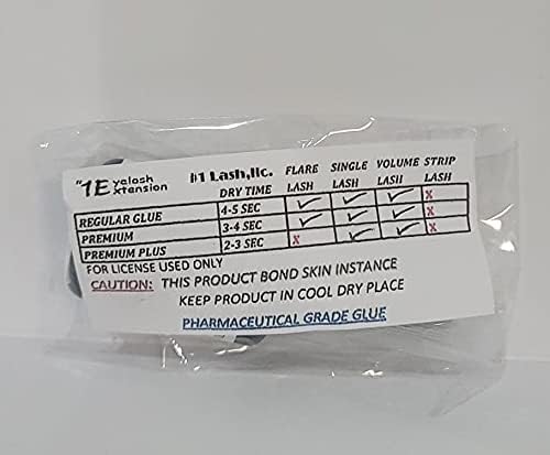 1 Eyelash Extension Regular 1 Number One Glue Eyelash Extension Eyelash Glue Adhesive No Burn and Odorless 0.34 oz-Made in USA,Black