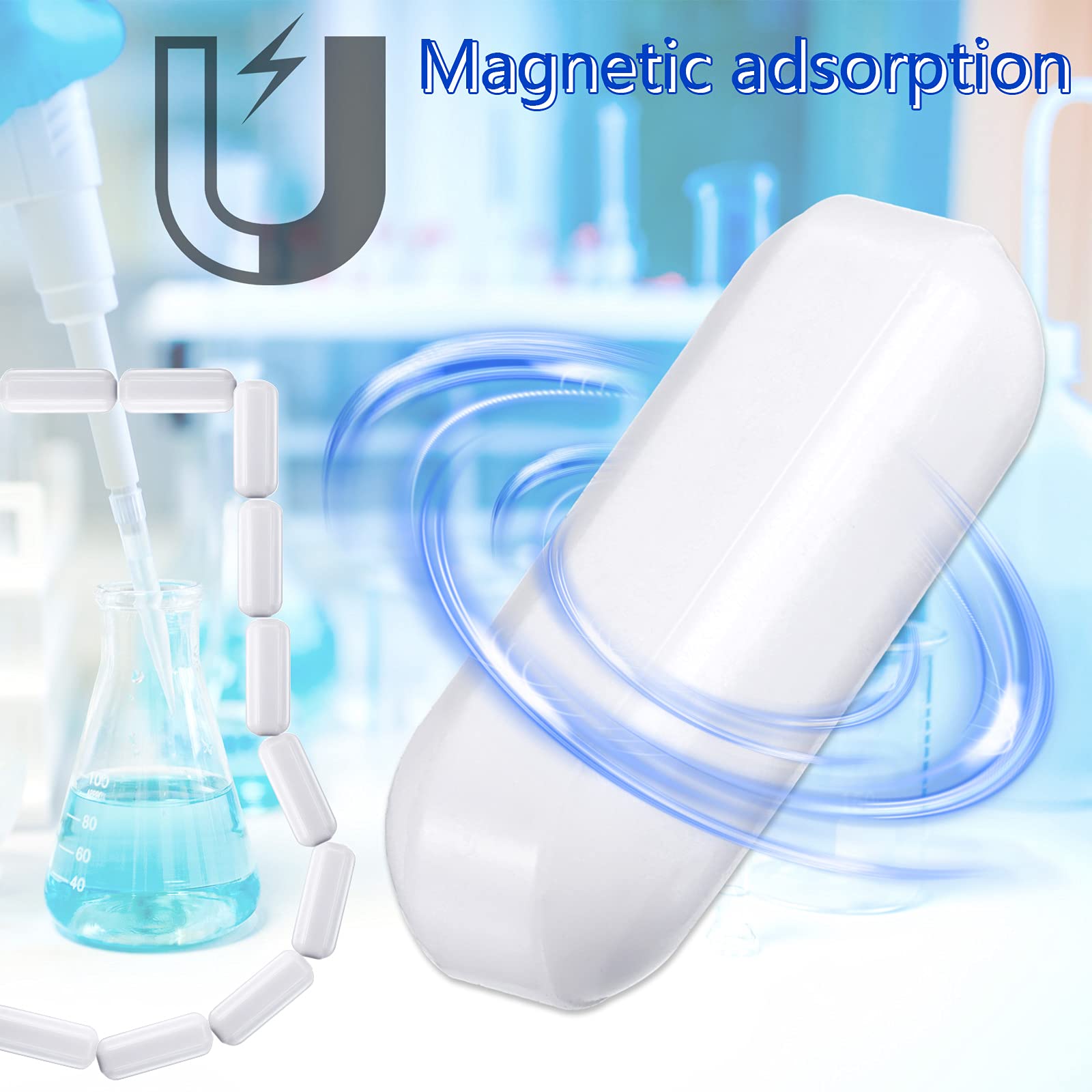 16 Pieces PTFE Magnetic Stirrer Mixer Stir Bar Laboratory Bar Stir Plate Magnet Stir Rod Magnetic (25 mm)