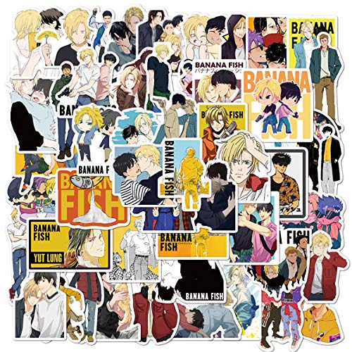50Pcs Anime Banana Fish Stickers for Car Laptop PVC Backpack Water Bottle Pad Bicycle Waterproof Decal Sticker Kids Toy /Banana Fish