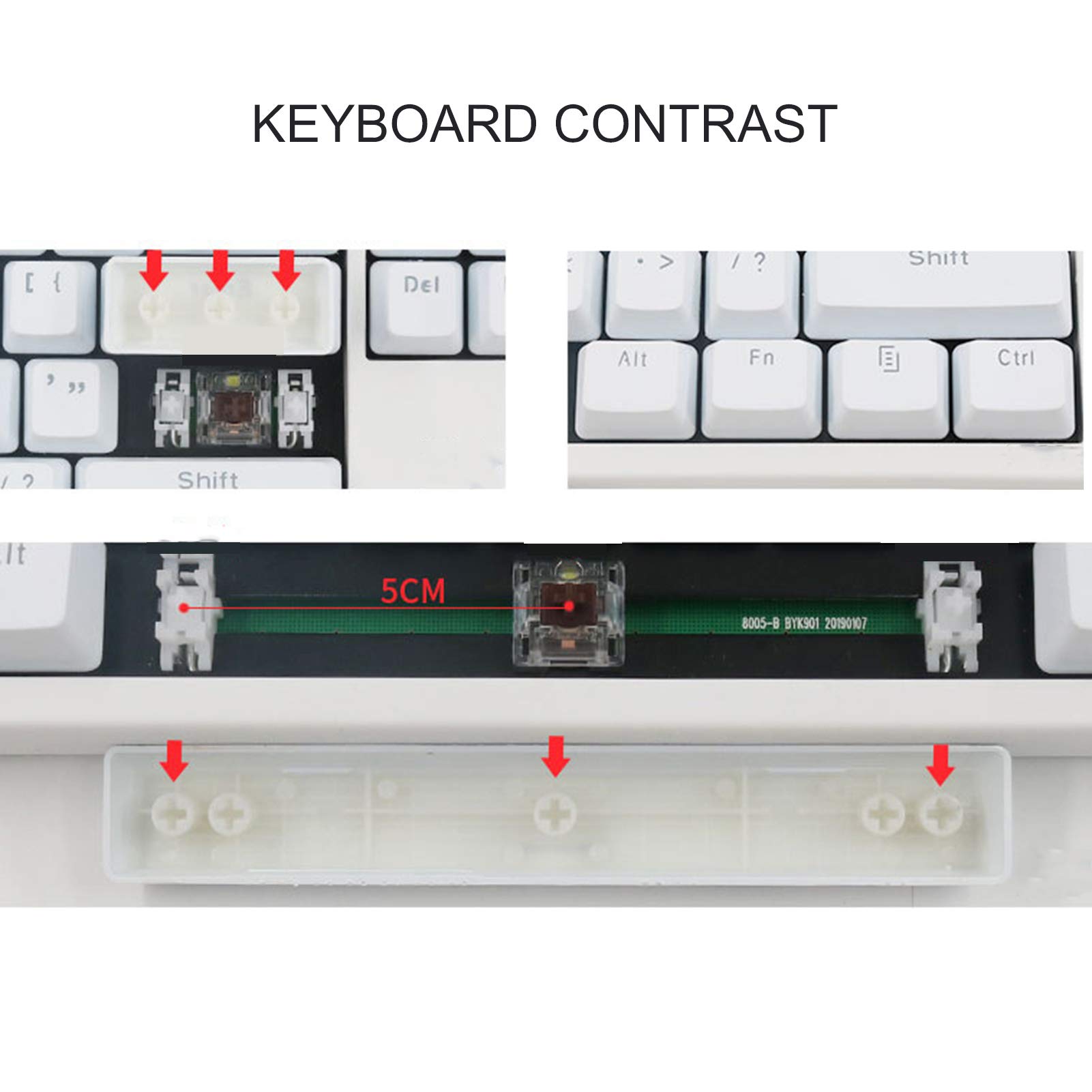 104Keys Keycap Set Double Color Backlight Key Cover for Cherry MX Mechanical Keyboard Gaming Keyboard Black Red