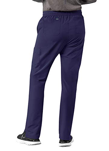 Adar Addition Scrubs for Men - Slim Leg Cargo Drawstring Scrub Pants - A6106 - Navy - M