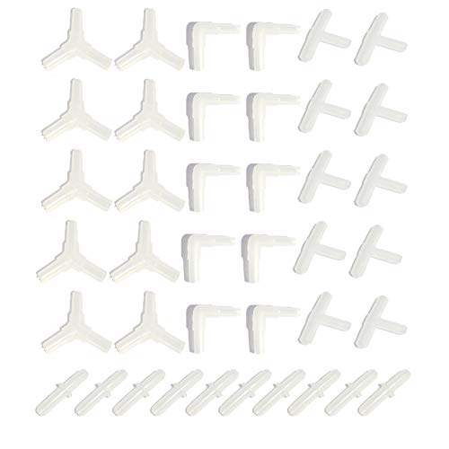 AQUANEAT Aquarium Airline Tubing Connector, Fish Tank Air Pump Connector, Plastic, 40Pcs (4 Kinds)