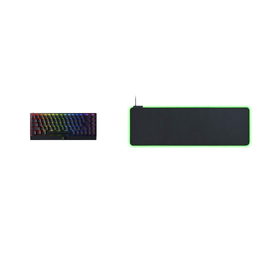 Razer BlackWidow V3 Mini HyperSpeed 65% Wireless Mechanical Gaming Keyboard + Goliathus Extended Chroma Gaming Mousepad Bundle: Yellow Mechanical Switches - Linear & Silent - Classic Black