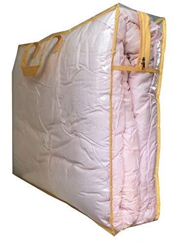 6 Pack Clear Storage Bags with Zipper and Handles, Vinyl Zippered Storage Bag for Clothes, Blanket, clothing, Quilts, Pillows, Bedding, 23x20x6 Inch