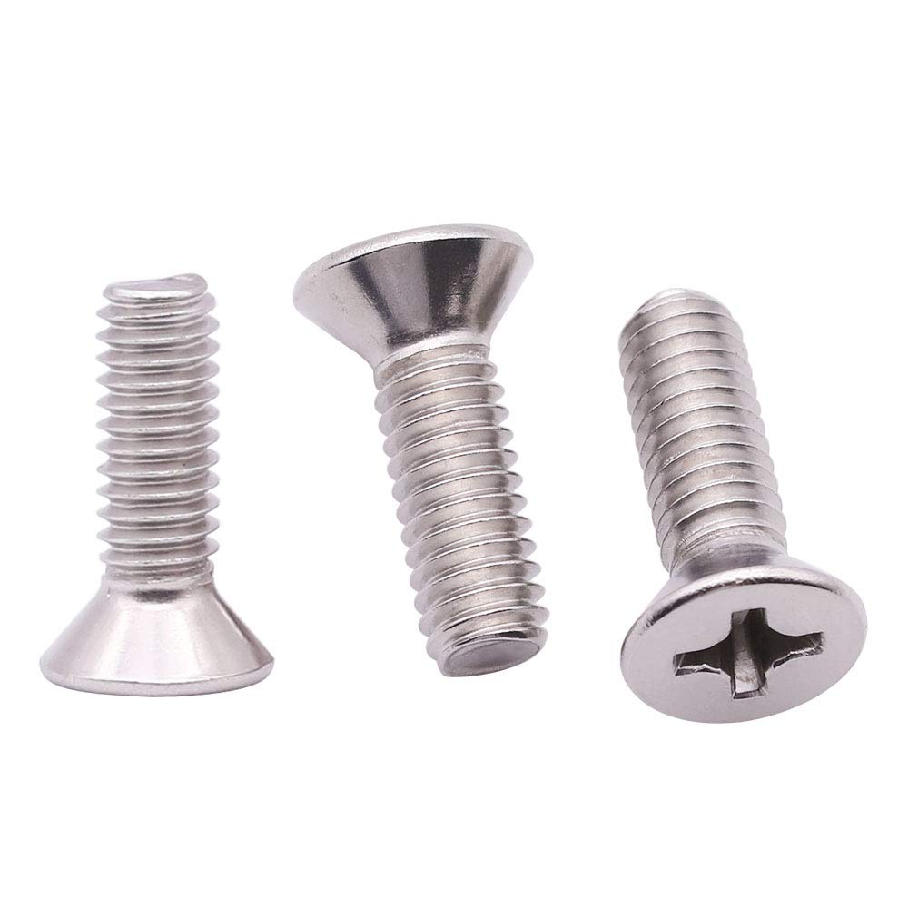 1/4-20 x 1 (30 Pack) Phillips Flat Head Machine Screws, Stainless Steel 304 (18-8), UNC Coarse Thread, Countersunk Head Machine Screws, Phillips Drive #3