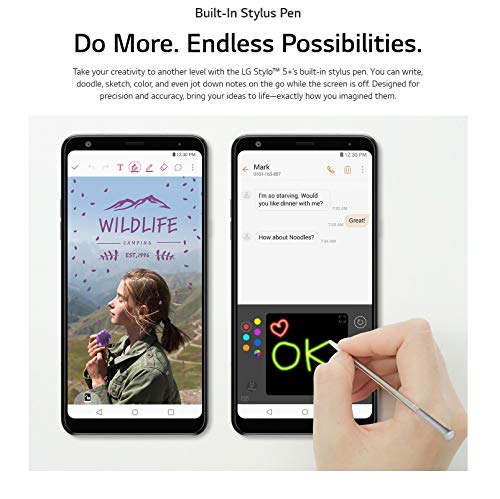 LG Stylo 5+ Plus LM-Q720AM, 4G LTE, US Version, 32GB, 3GB RAM, Aurora Black - AT&T Unlocked (T-Mobile, Metro, Cricket)