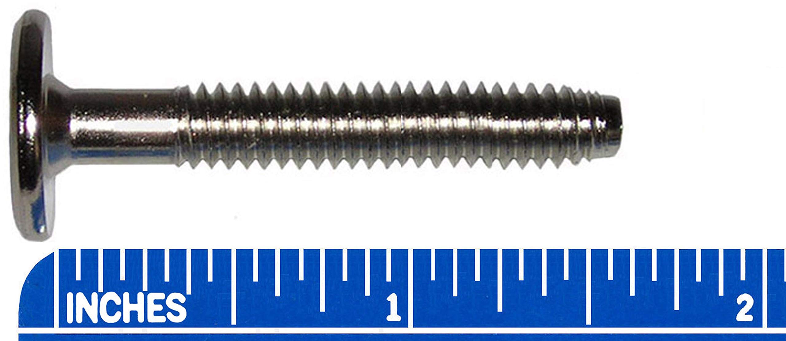 1/4" - 20 TPI x 40mm (1.57" ≈ 1-37/64") Hex Drive Button 17mm Diameter Head Furniture Bolts Nickel Plated Chrome Like Finish (20 Pieces)