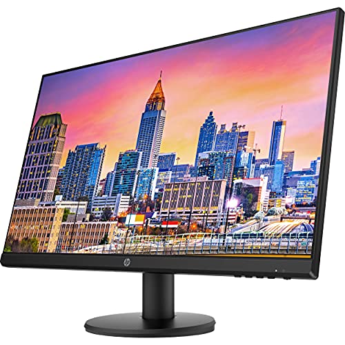 HP P27v G4 27 Inch IPS FHD 1920x1080 Monitor Bundle with HDMI, Low Blue Light, Mini Bluetooth Speaker for Professional Sound, Built-in Mic and Remote Shutter for Photos