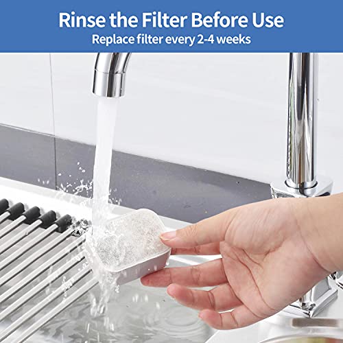 10 Pack Ceramic Cat Water Fountain Replacement Filters, 8 Pack Pet Fountain Replacement Filters and 2 Pack Foam Filters for Tritone/Fiumi Ceramic Pet Lotus Ceramic Pet Drinking Fountain