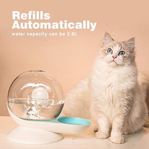 CLICIC Cat Dog Water Dispenser Automatic Water Drinking Fountain for Small or Medium Size Dogs Cats Easy to Clean Snail Shape 2.8L Pink