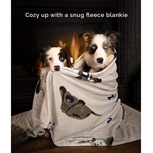 BULLTUG - Dog Toy Bin and Ultra-Soft Dog Blanket (2pc Set) - Rectangular Toy Storage Basket and Premium Plush Throw