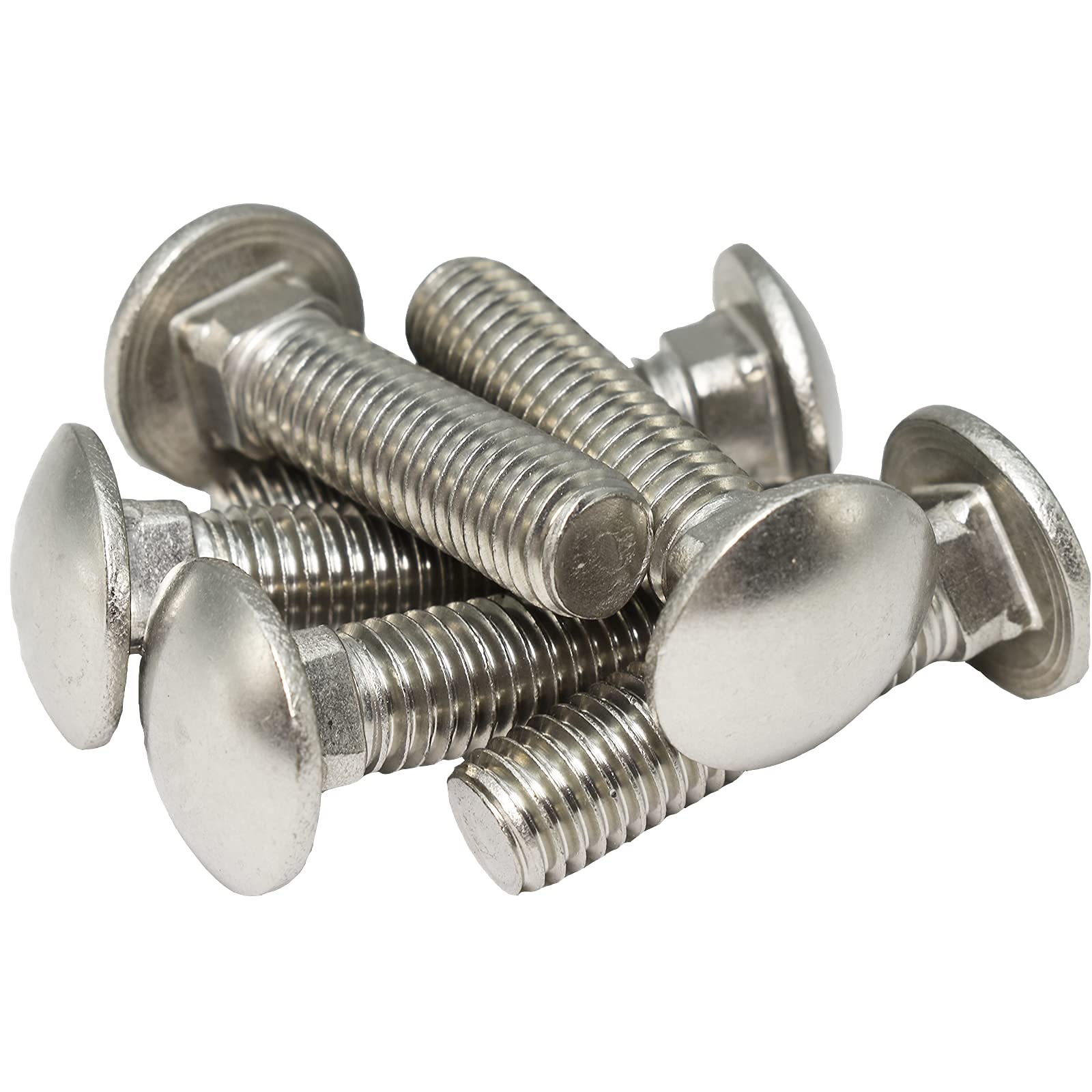 1/4"-20 X 1/2"(100pc) Stainless Carriage Bolt, 18-8 Stainless Steel Full Thread Coverage,Carriage Bolt,by SANTIE