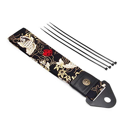 Ancient Japanese Antiquity Element Tow Strap,Car Modification Sports Trailer Belt with Combination of Koi Traction Rope Trailer Hook Fit for Decorative Trailer Belt(Black)