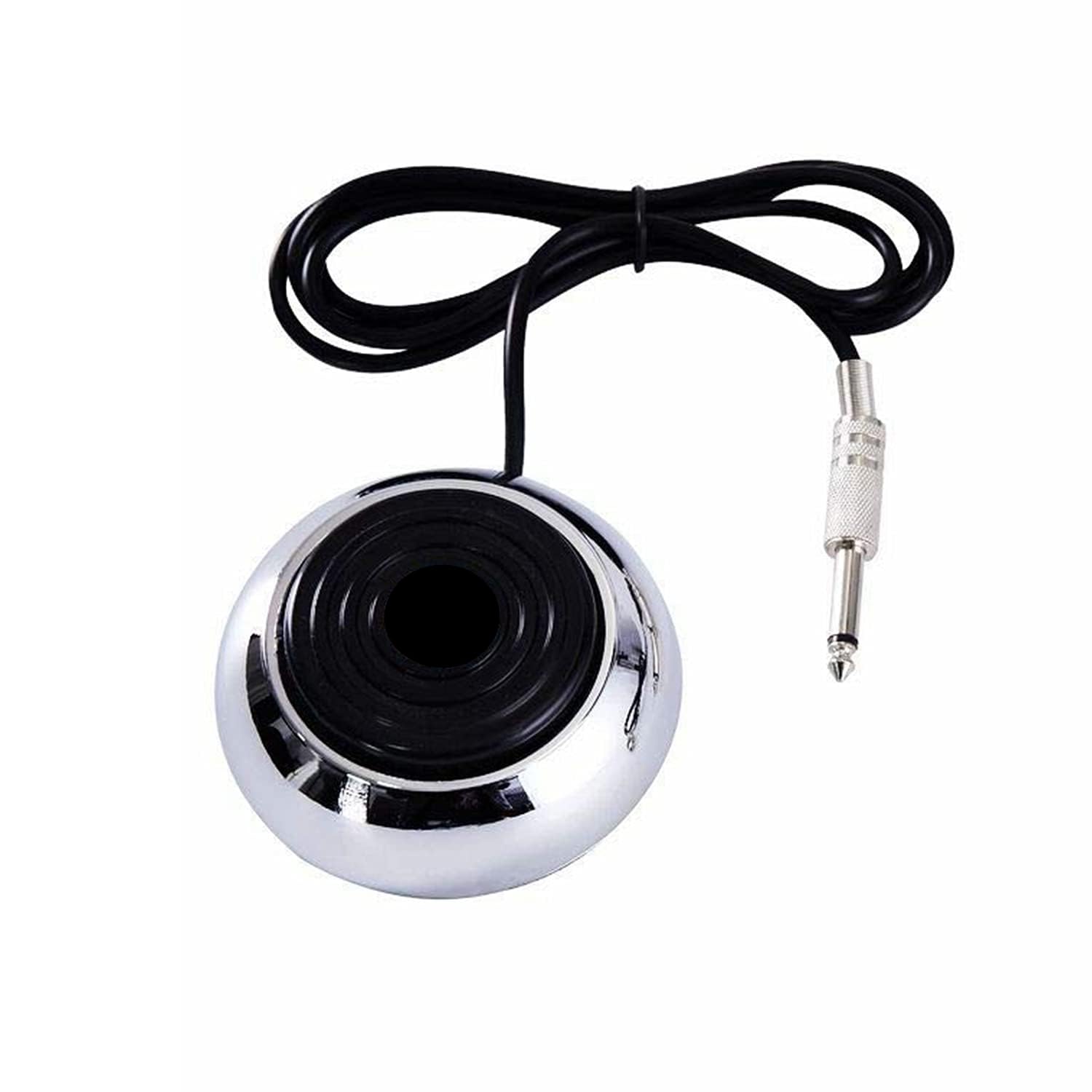 Tattoo Foot Pedal,Round Stainless Steel Tattoo Foot Pedal Gem Style 360 Degree Switch With 5” ft Clip Cord for Tattoo Machine Power Supply Tattoo Kits Tattoo Supplies