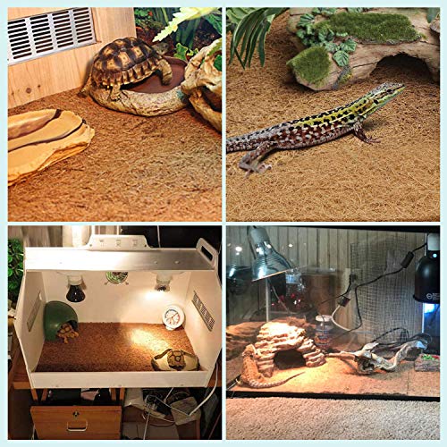 BWOGUE Reptile Carpet Natural Coconut Fiber Tortoise Lizard Mat,3 Pack Pet Terrarium Liner for Lizard Snakes Chamelon Geckos Turtle Bedding Mat Reptile Supplies