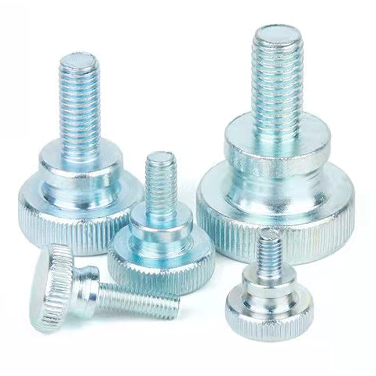 10 Pcs Galvanized Flat Knurled Head Fully Threaded Thumb Screws Bolts Fastener,Thumbscrew Threaded Knurled Grip Knobs Thumb Screw,Vesa Screws, Monitor Mount Screws for TV and Monitor Mount(M4x30mm)