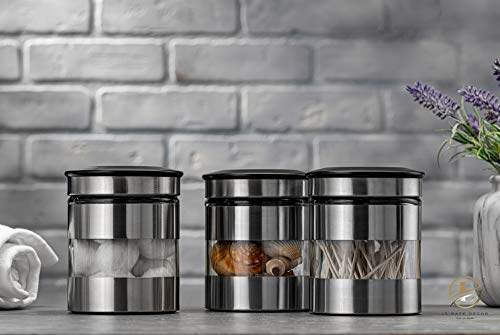 Le'raze Airtight Food Storage Container for Kitchen Counter with Window, [Set of 3] Canister Set Ideal for Flour Tea, Sugar, Coffee, Candy, Cookie Jar.