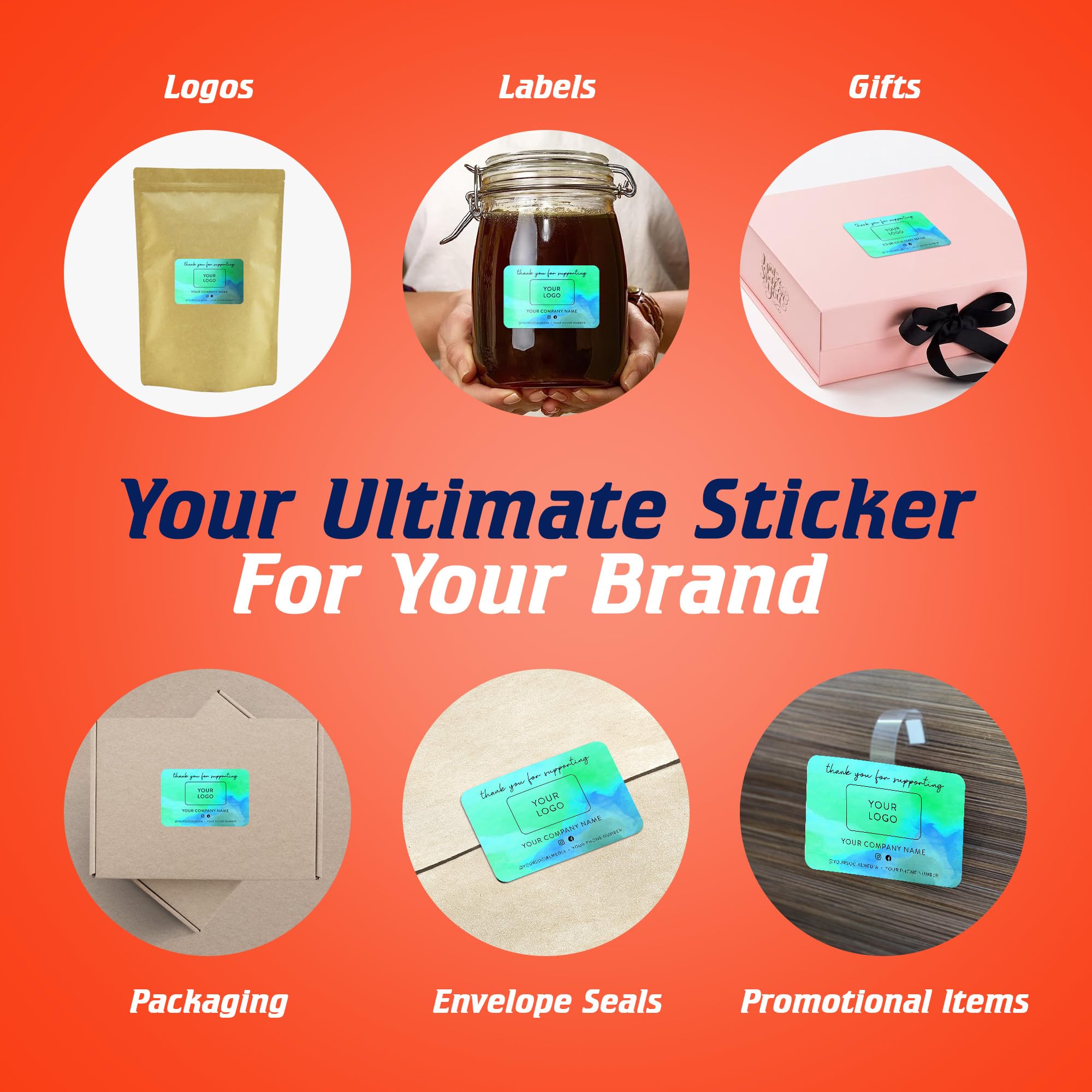 100 Rectangle Square Custom Vinyl Stickers - Label Stickers for Small Business Logo - Personalized Logo Labels for Handmade, Packaging, Bottle, Jars, Candle, Brand Stickers (Apple Green, 3x2)