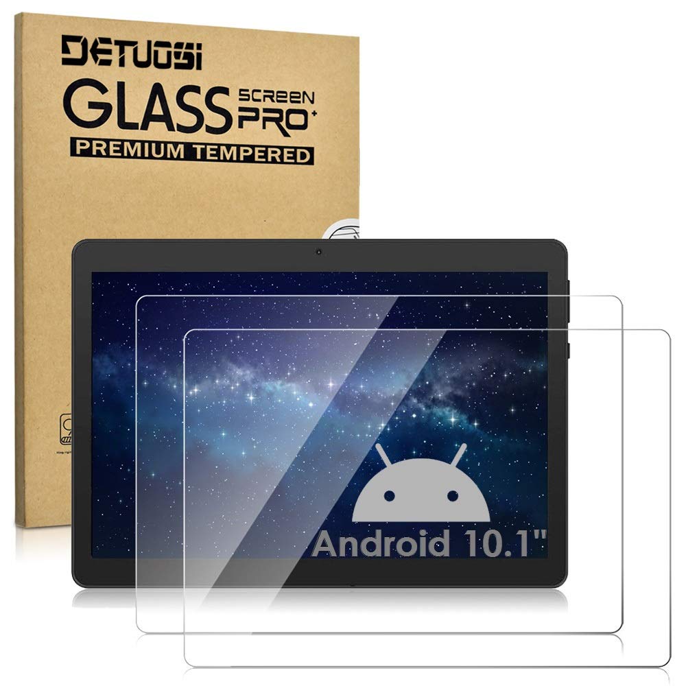 DETUOSI 【2-PACK】 Screen Protector for Victbing 10.1 Inch Tablet, for Dragon Touch Notepad K10/ Max10, ZONKO Z105 10.1, MYMAHDI 10.1, TPZ 10.1, TenYiDe TYD-107 10.1 Inch Tempered Glass Film Mica