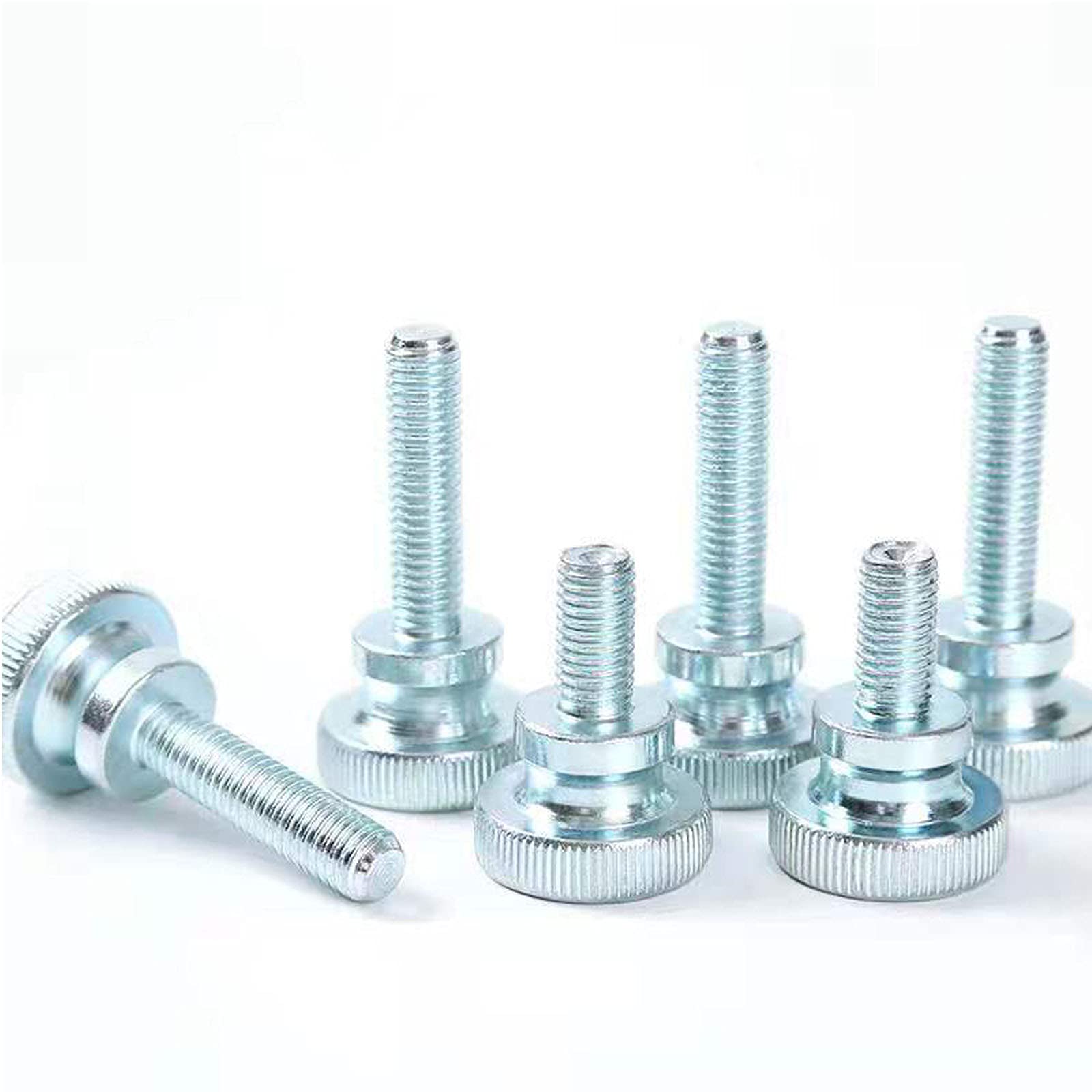 10 Pcs Galvanized Flat Knurled Head Fully Threaded Thumb Screws Bolts Fastener,Thumbscrew Threaded Knurled Grip Knobs Thumb Screw,Vesa Screws, Monitor Mount Screws for TV and Monitor Mount(M4x30mm)