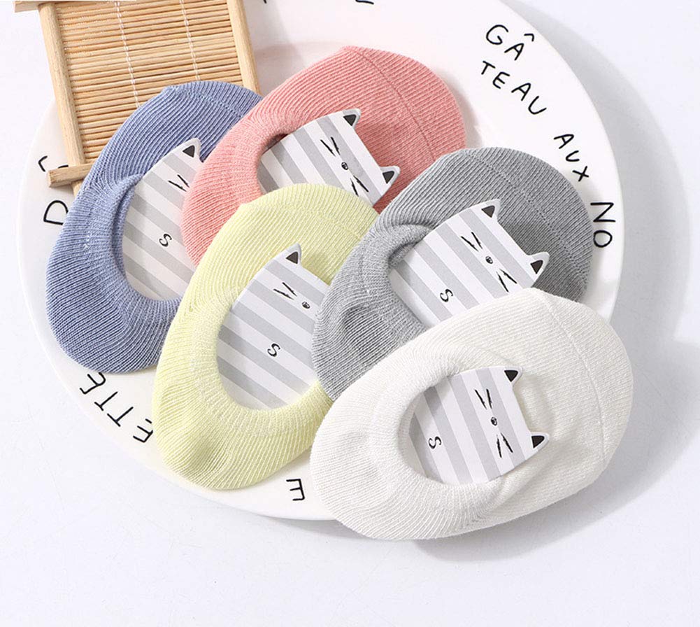 CHUNG Baby Grip Socks Boys Girls Toddler No Show Cotton Anti Slip Non Skid Invisable Summer Thin Low Cut,10 Pack, Solid Color,M