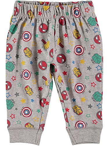 Marvel The Avengers Baby Boys Clothing 3-Piece Set with Bodysuit, Pants, and Bib Baby Boy Clothes (Grey/Blue, 6-9 Months)