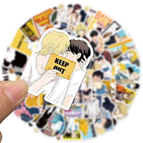 50Pcs Anime Banana Fish Stickers for Car Laptop PVC Backpack Water Bottle Pad Bicycle Waterproof Decal Sticker Kids Toy /Banana Fish
