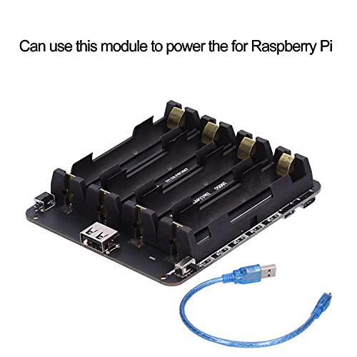 18650 Battery Holder Case , Electrical Testers Battery Testers 4-Channel Micro USB Interface Household Battery Holders 0.5A 5-8V Power Supply Expansion Module for Raspberry Pi