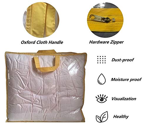 6 Pack Clear Storage Bags with Zipper and Handles, Vinyl Zippered Storage Bag for Clothes, Blanket, clothing, Quilts, Pillows, Bedding, 23x20x6 Inch