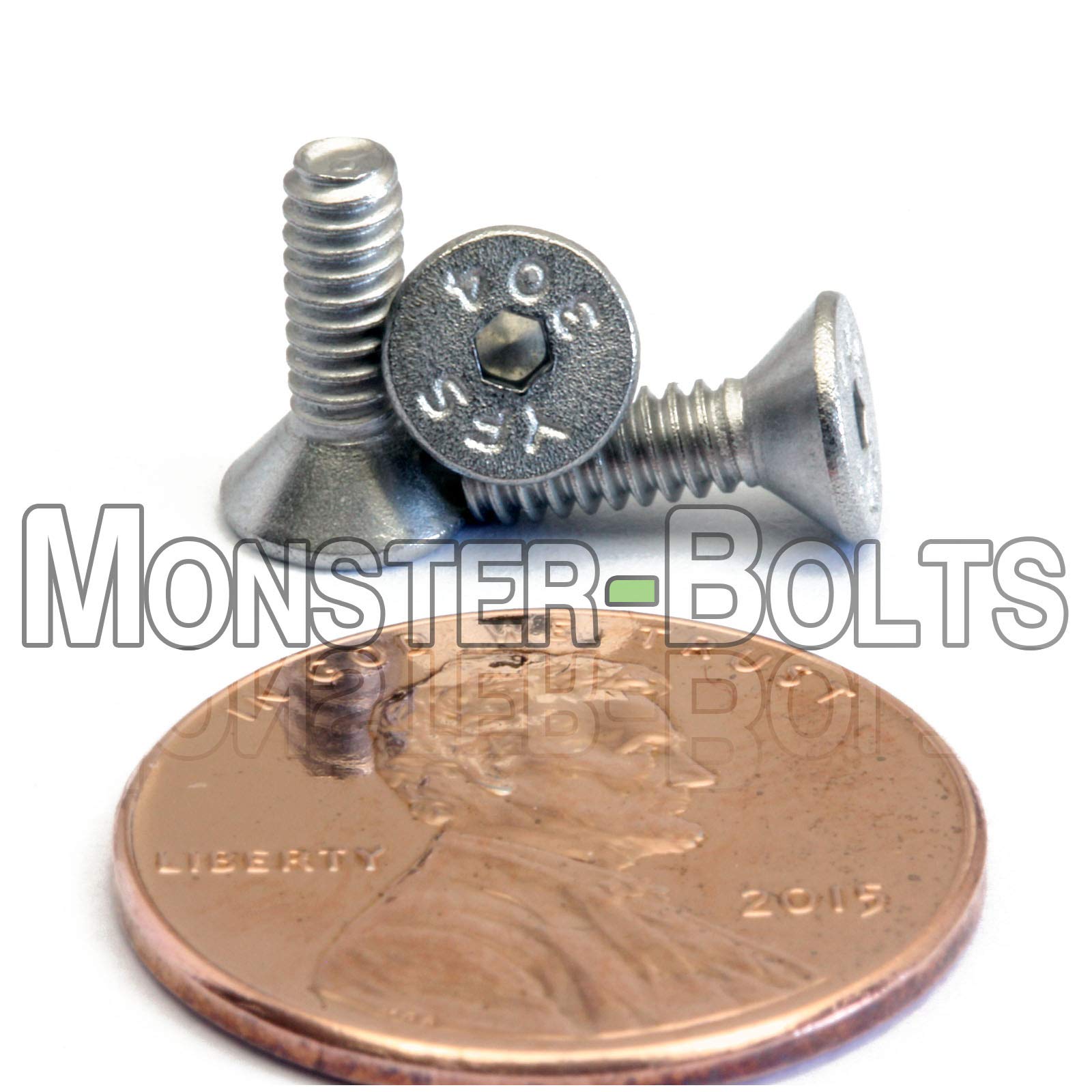 MonsterBolts - #4-40 x 3/8" Flat Head Socket Cap Screws, ASME B18.3, Stainless Steel, 10 Pack