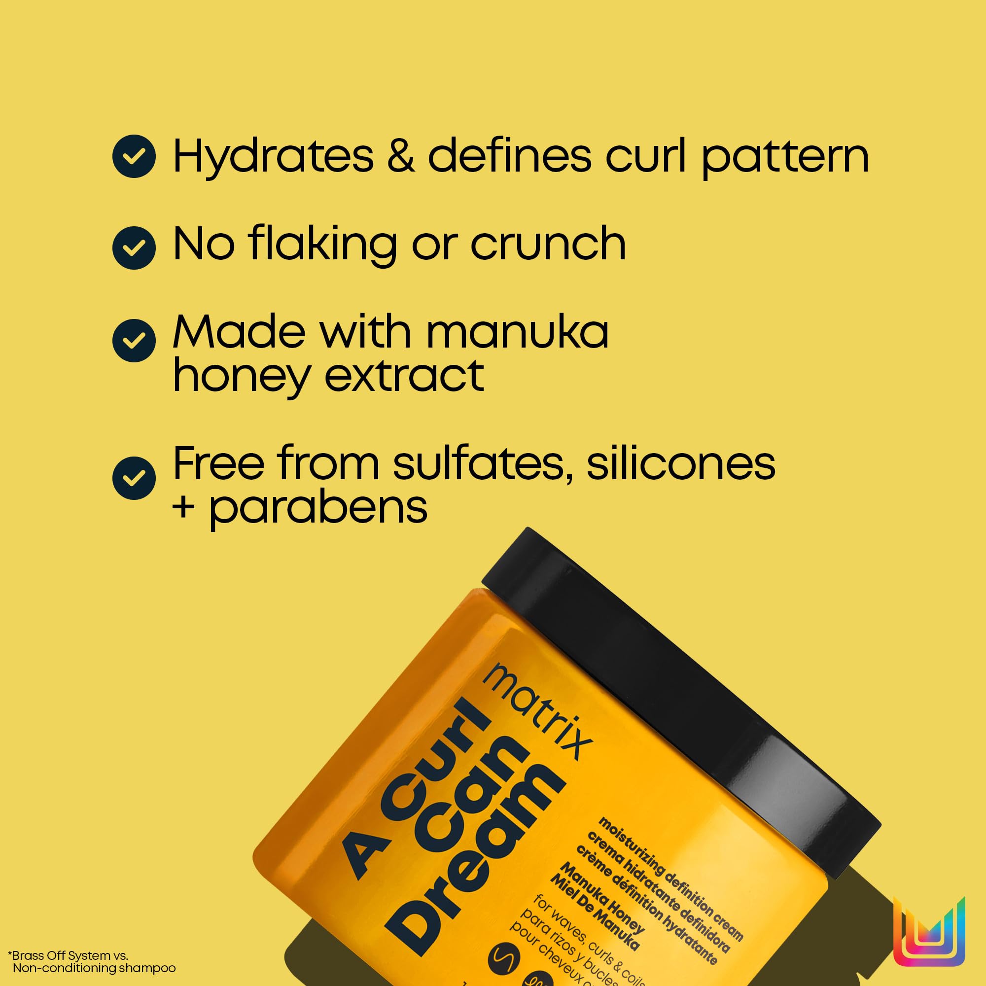 Matrix A Curl Can Dream Moisturizing Leave-in Cream, Moisturizes & Defines Curls For Curly, Coily, and Wavy Hair, Protects from Heat Styling, Frizz Control & Detangler, 16.9 Fl Oz