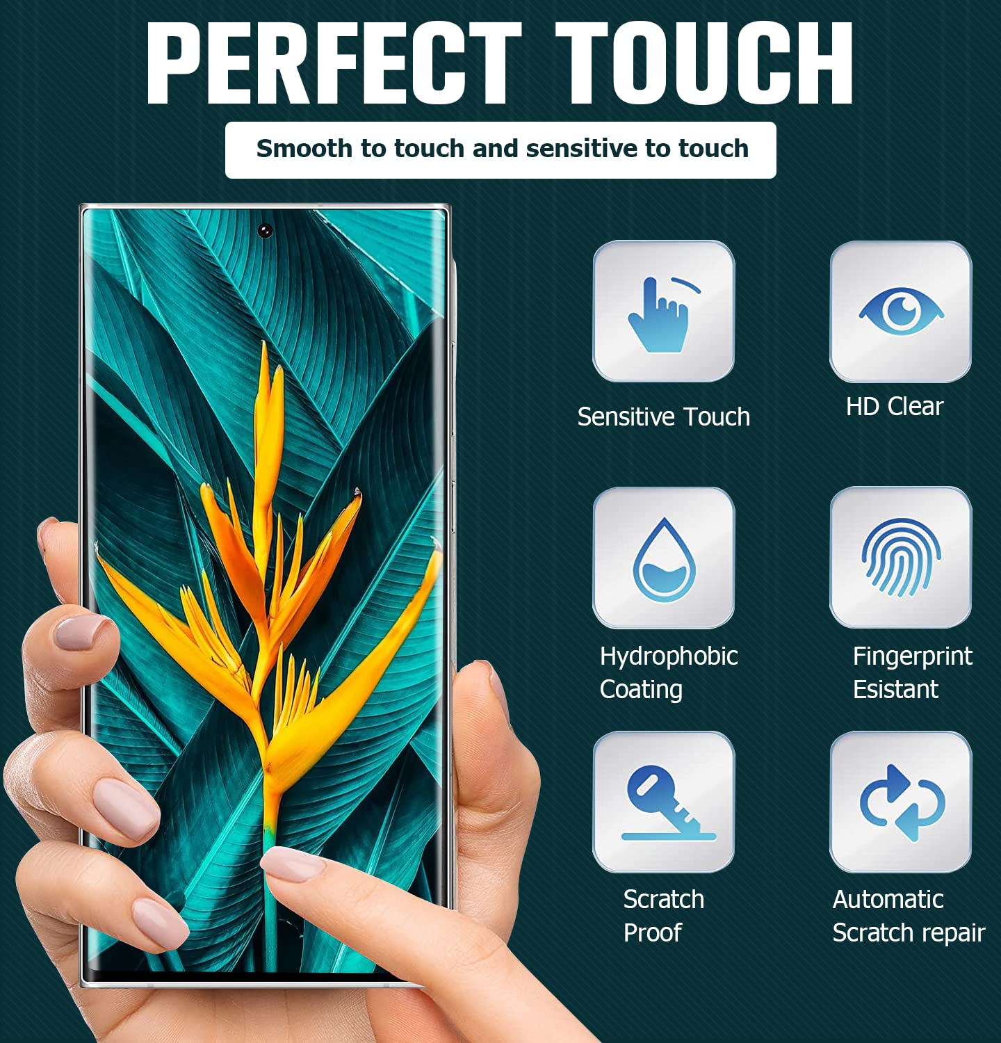 [2+2 Pack] Galaxy Note 20 Ultra 5G Screen Protector, with Camera Lens Protector [Fingerprint Unlock] [9H Hardness] 3D Full Coverage HD Tempered Glass Protector for Samsung Galaxy Note 20 Ultra (17.9")