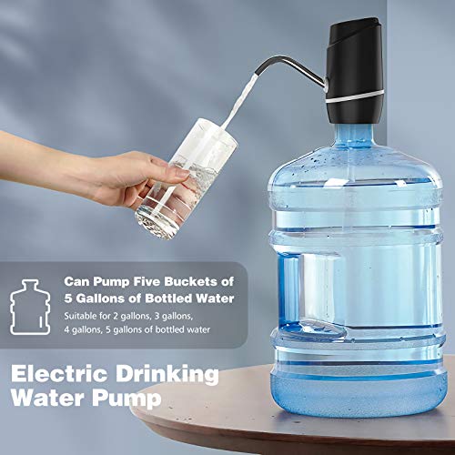 5 Gallon Water Dispenser,Electric Water Bottle Pump Water Dispenser Jug Drinking Water Pump for Home Kitchen Office Camping Outdoors Fit for 3-5 Gallon Water Bottle (Black)