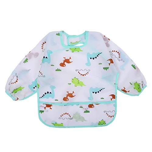 Accmor 3 Pack Long Sleeve Baby Bibs, Waterproof Sleeved Bib, Toddler Soft Bib for 6-24 Months