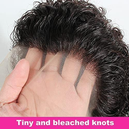 BAIHONG 6 inch Lace Front Pixie Cut Wig With Short Curly Human Hair - 13X1 HD Lace, Plucked and Bleached Knots - For Black Women