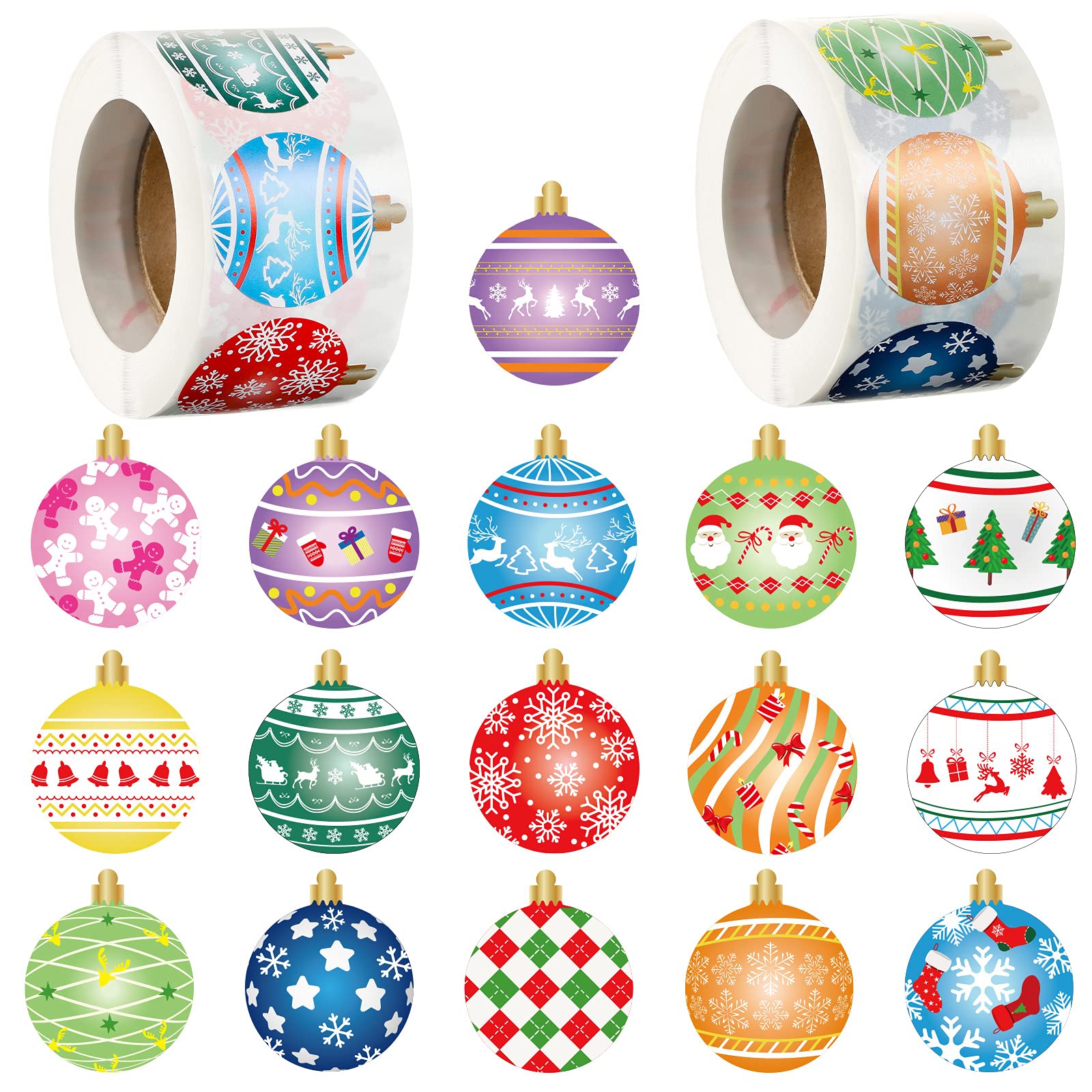 1000 Pcs 1.5 Inch Christmas Envelope Stickers Gnome Assortment Holiday Roll Sticker Christmas Label Tags Round Stickers for Card Holiday Decor (Colorful Style)