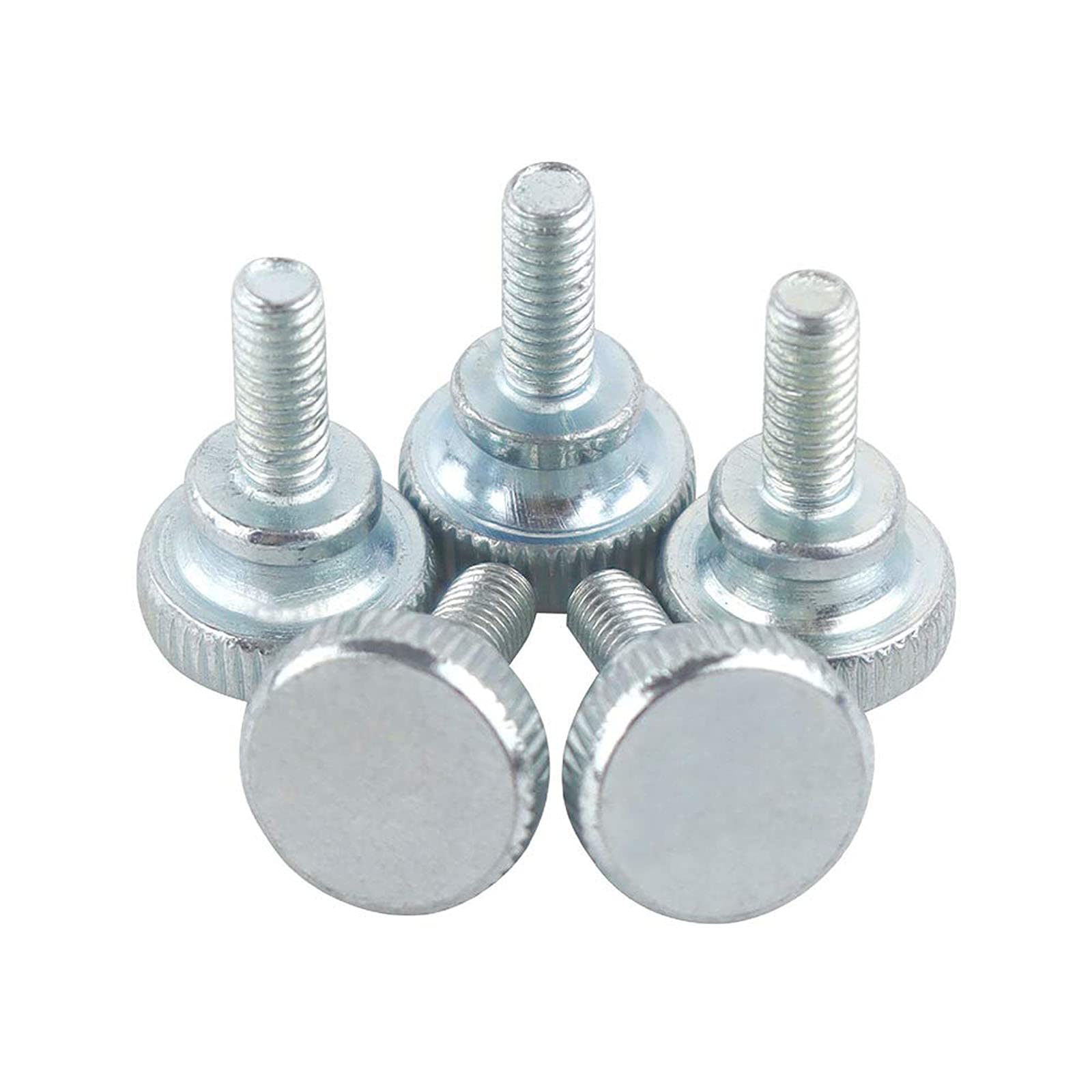 10 Pcs Galvanized Flat Knurled Head Fully Threaded Thumb Screws Bolts Fastener,Thumbscrew Threaded Knurled Grip Knobs Thumb Screw,Vesa Screws, Monitor Mount Screws for TV and Monitor Mount(M4x30mm)