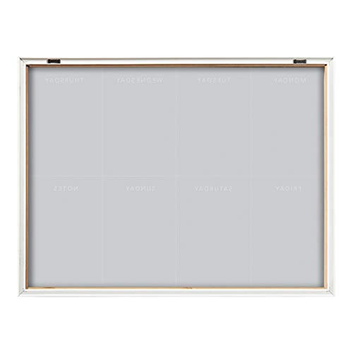 Kate and Laurel Blake This Week Framed Printed Glass Dry Erase Board by The Creative Bunch Studio, 18x24 Natural, Printed Glass Wall Décor